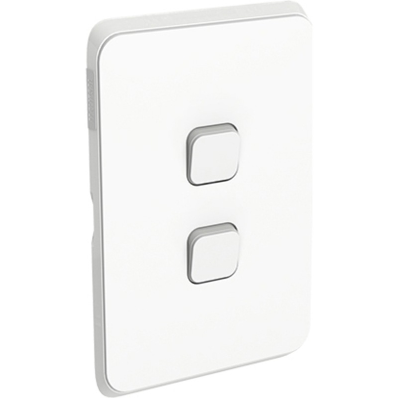 Buy Clipsal Iconic 2 Gang Switch with LED White - MyDeal