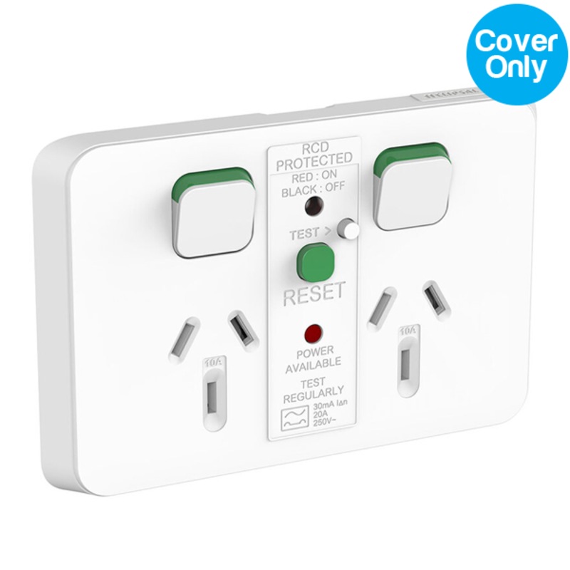 Buy Clipsal Iconic 30mA 10A RCD Protected Double Powerpoint Skin - MyDeal