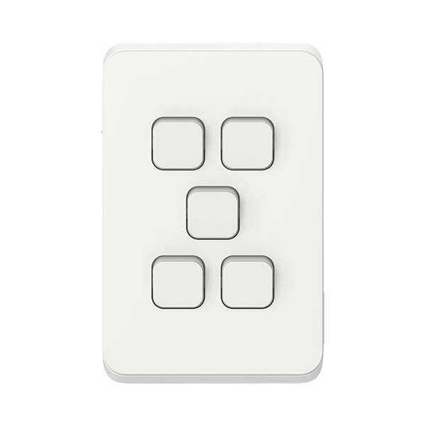 Buy Clipsal Iconic 5 Gang Switch - MyDeal Australia