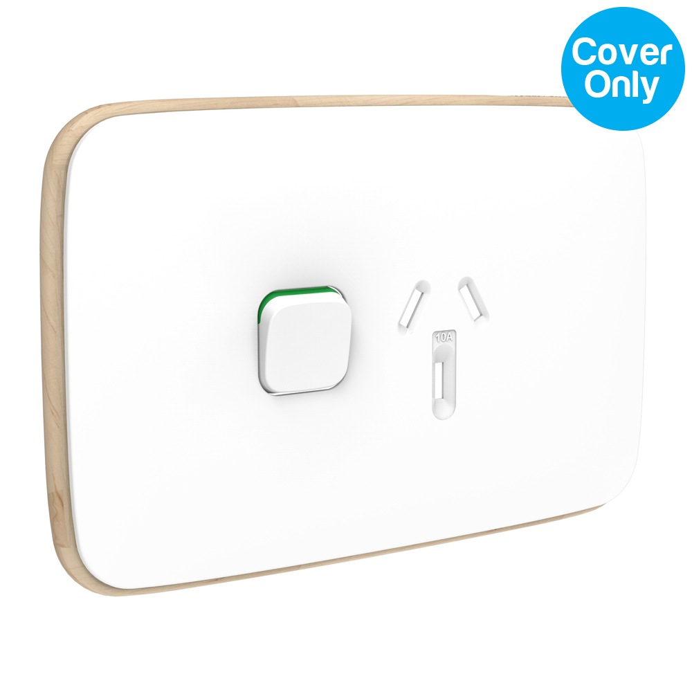 Buy Clipsal Iconic Essence Single Powerpoint Skin Arctic White - MyDeal ...