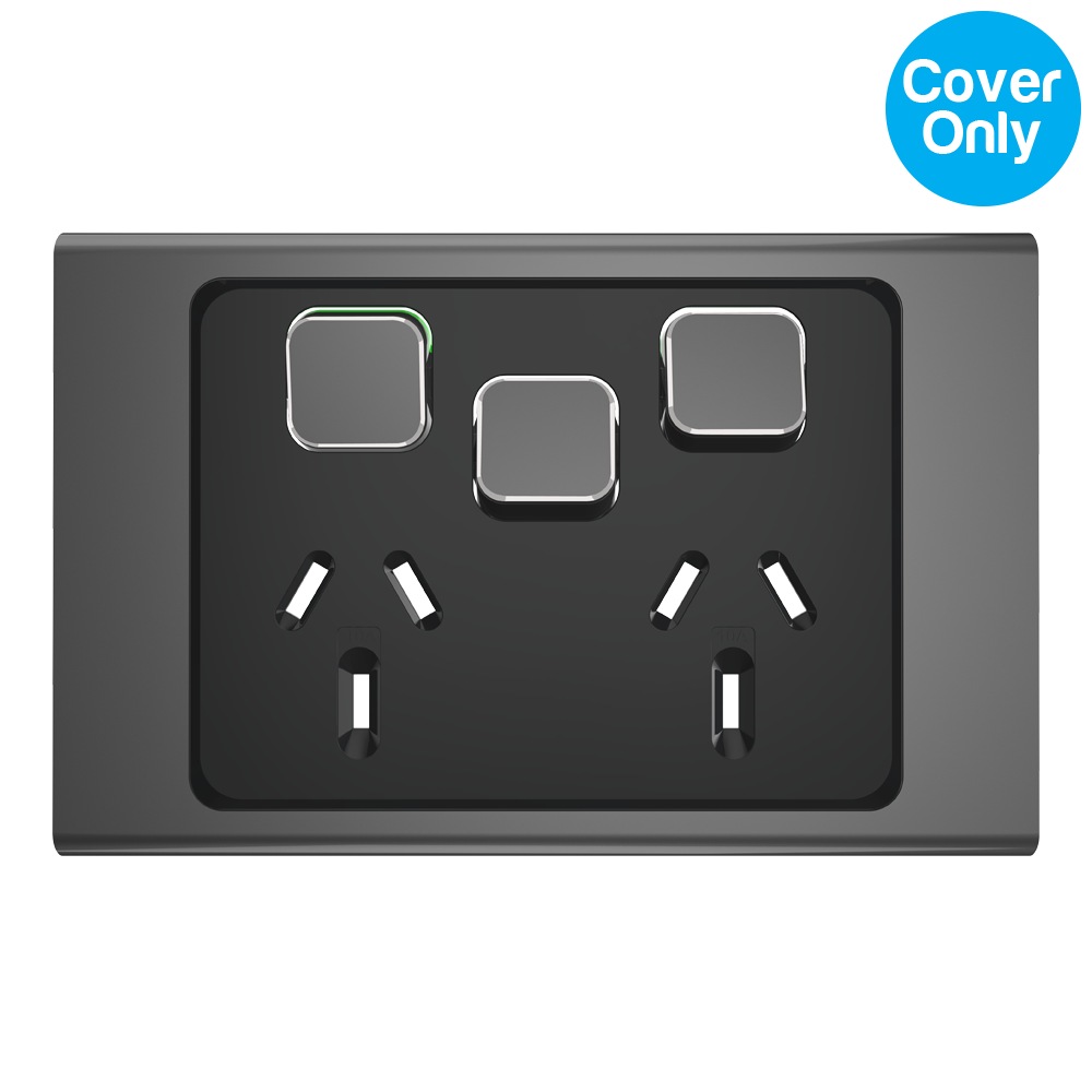 Buy Clipsal Iconic Styl Double Powerpoint with Extra Switch Skin Silver ...