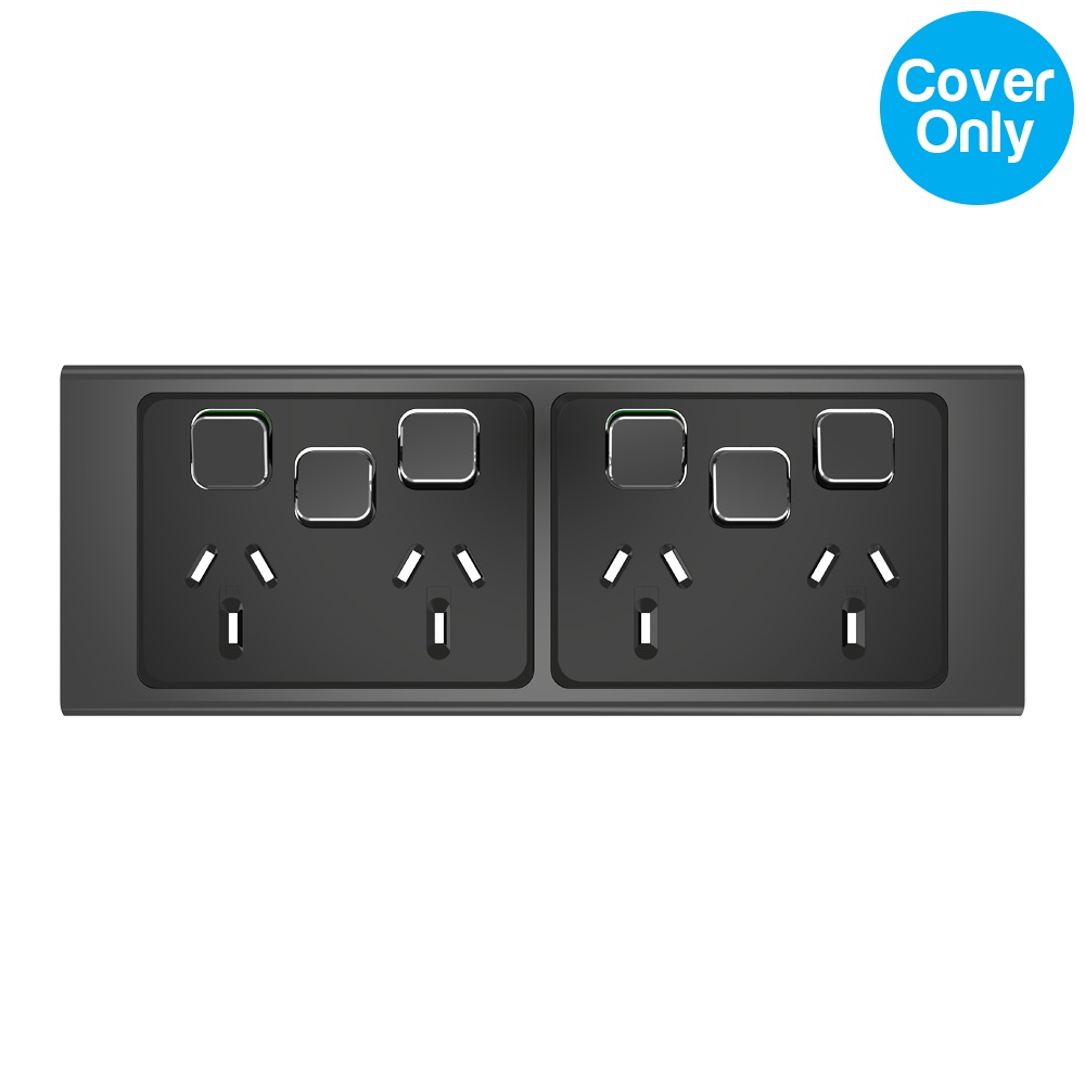 Buy Clipsal Iconic Styl Quad Powerpoint with 2x Extra Switch Skin ...