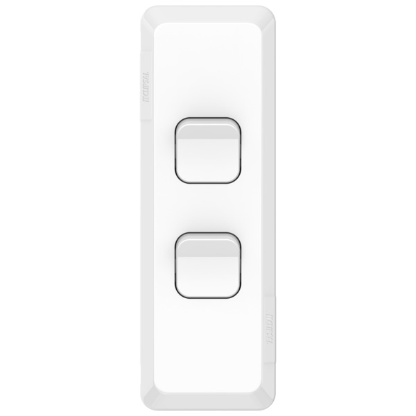 Buy Clipsal Pro 2 Gang Architrave Switch White - MyDeal Australia
