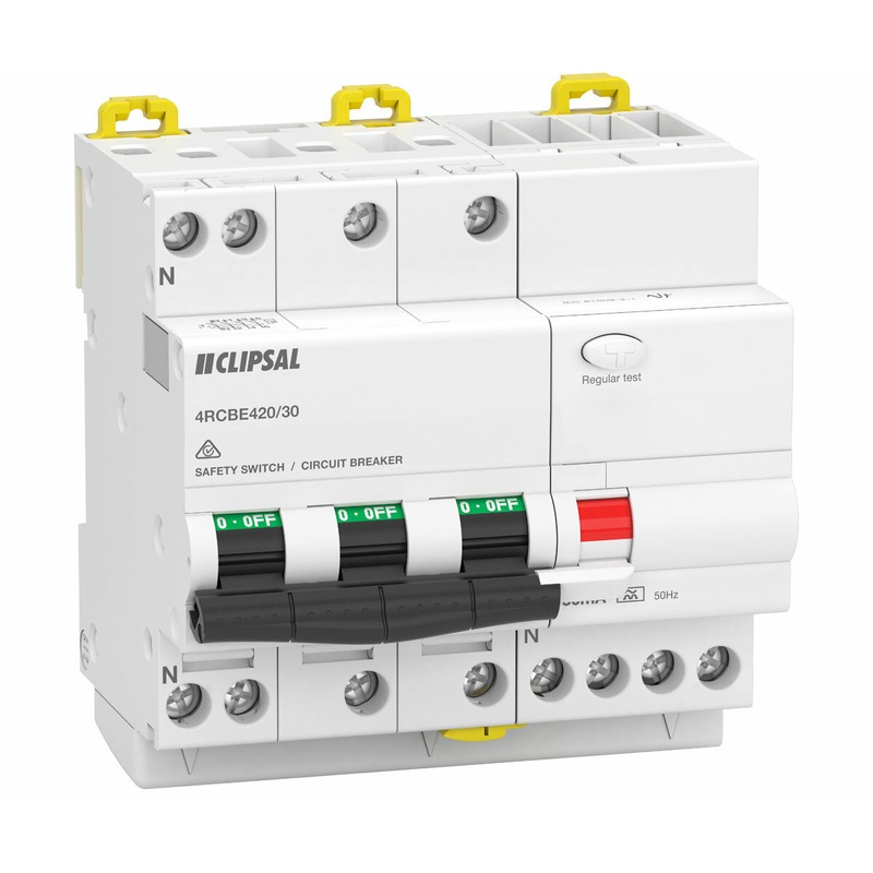Buy Clipsal RCD/MCB Safety Switch 3 Phase 4P 6kA - MyDeal