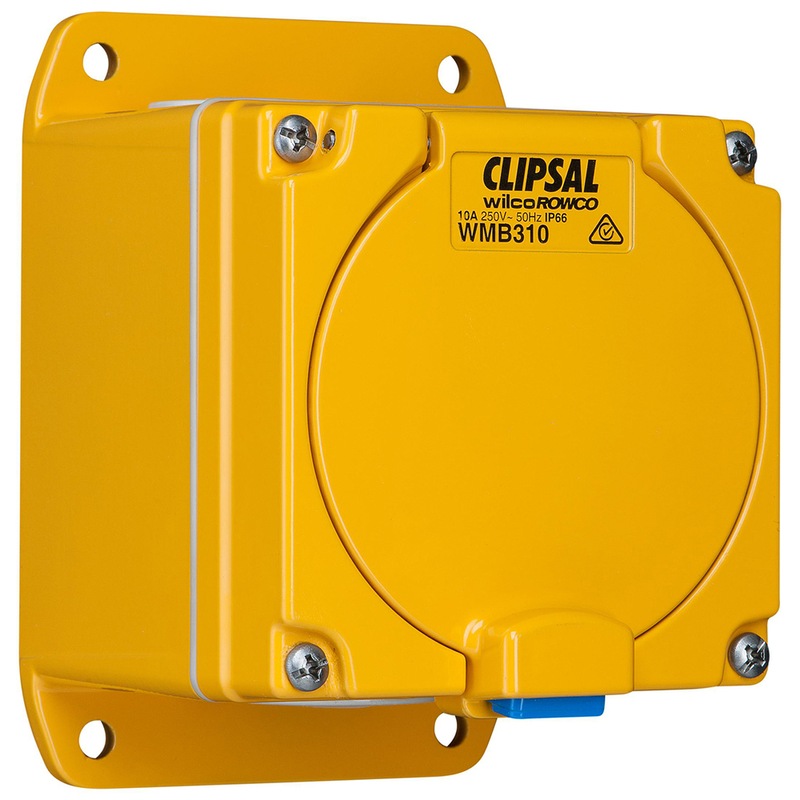 Buy Clipsal WilcoROWCO Metal Clad Flat 3 Pin 10A Wall Socket - MyDeal