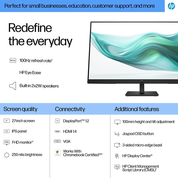 Buy HP Series 3 Pro 27 inch FHD Monitor - 327ph - MyDeal Australia