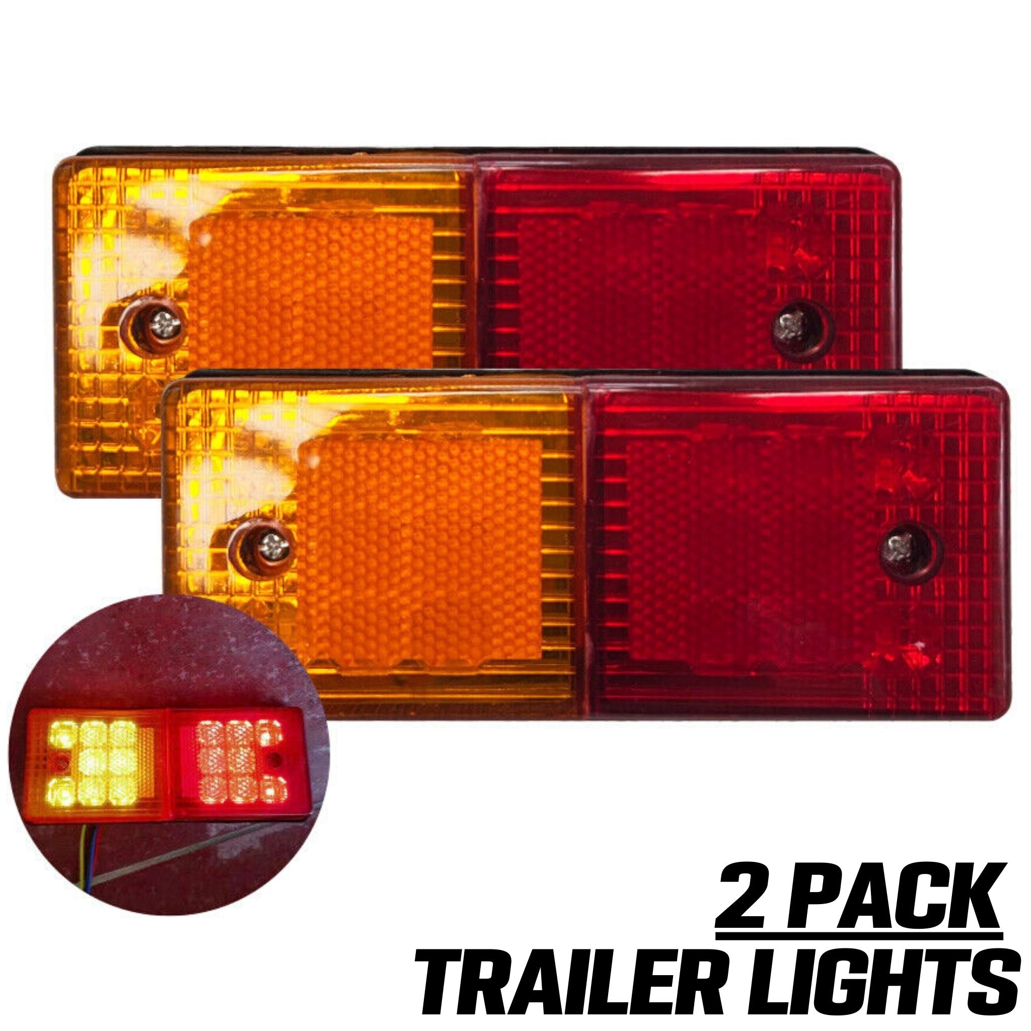 Buy (2 Pack) 12V Waterproof Trailer Lights - Tail Lamps - Stop ...