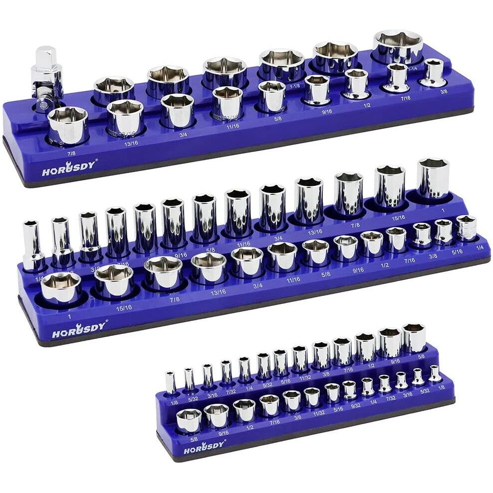Buy 3-Piece Magnetic Socket Organizer Set, IMPERIAL Socket Holder, 1/4 ...