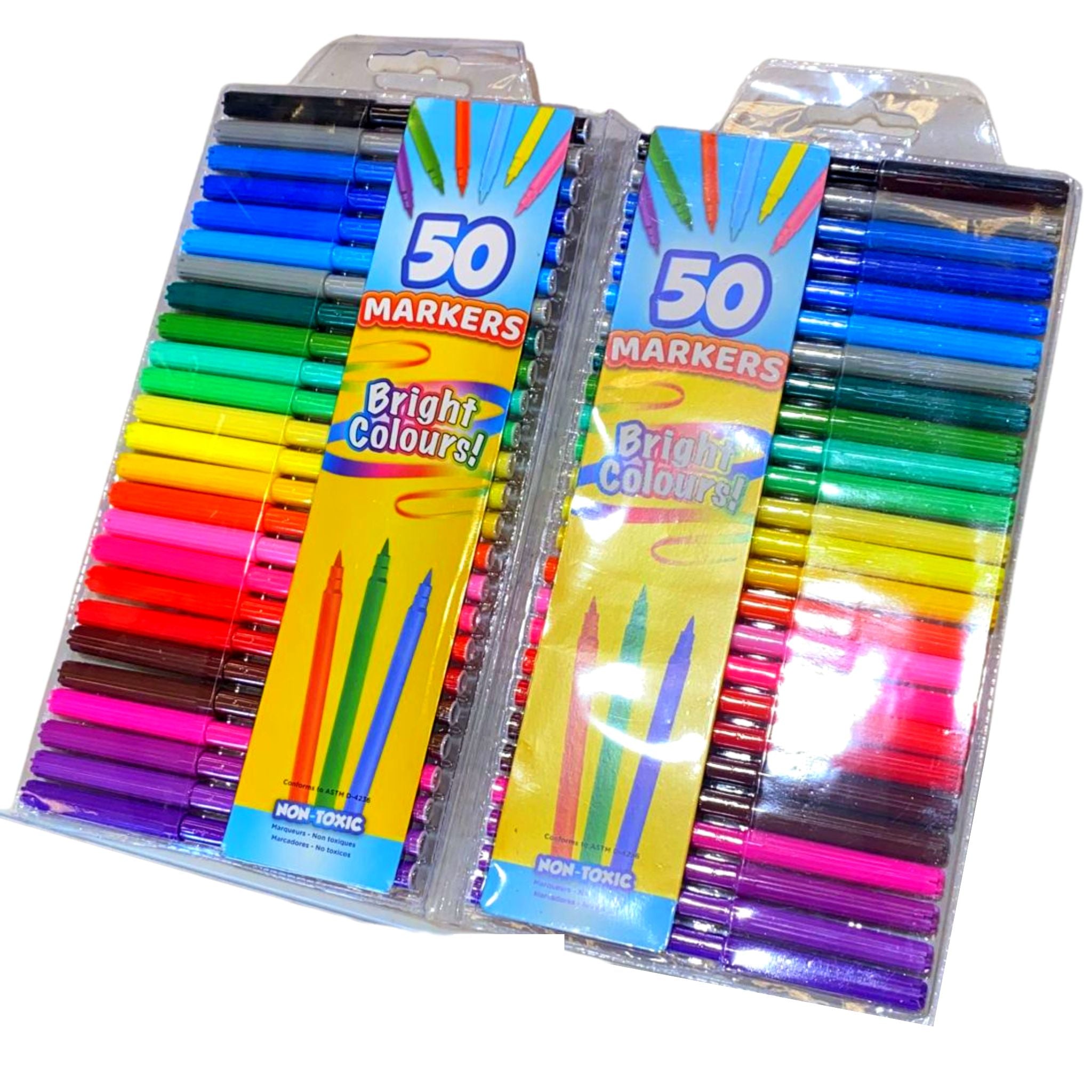 Buy 50 Pack Coloured Markers in PVC Pouch - MyDeal Australia
