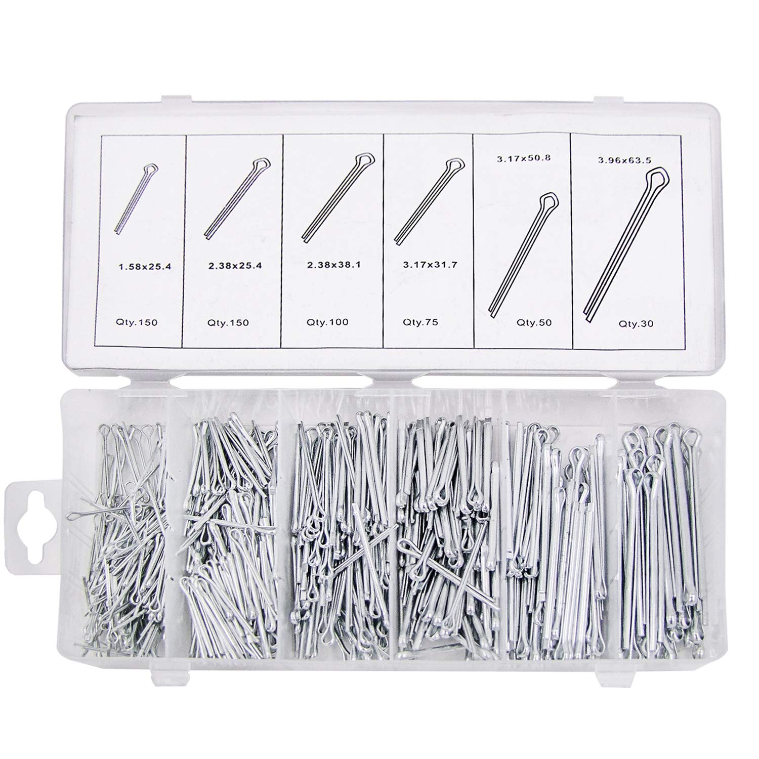 Buy 555 Pcs Cotter Pin Assortment Set Grab Kit Split Lock Pins Spring ...