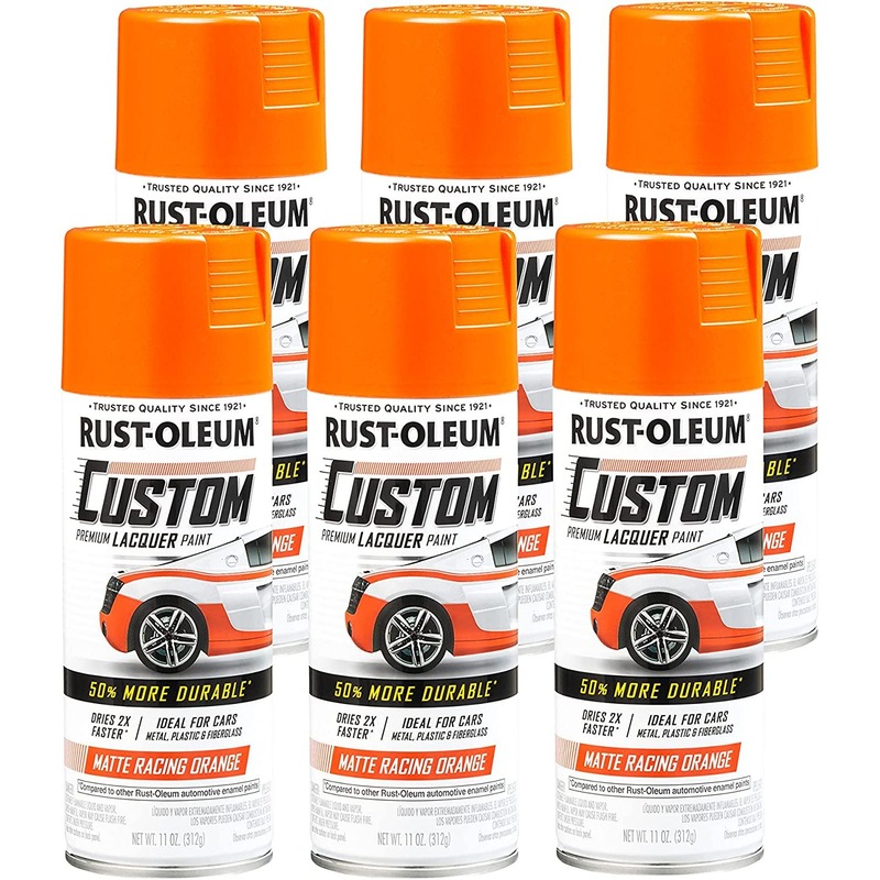 Buy (6 Cans) Rust-Oleum Custom Premium Lacquer Paint, Matt Orange - 312g - MyDeal