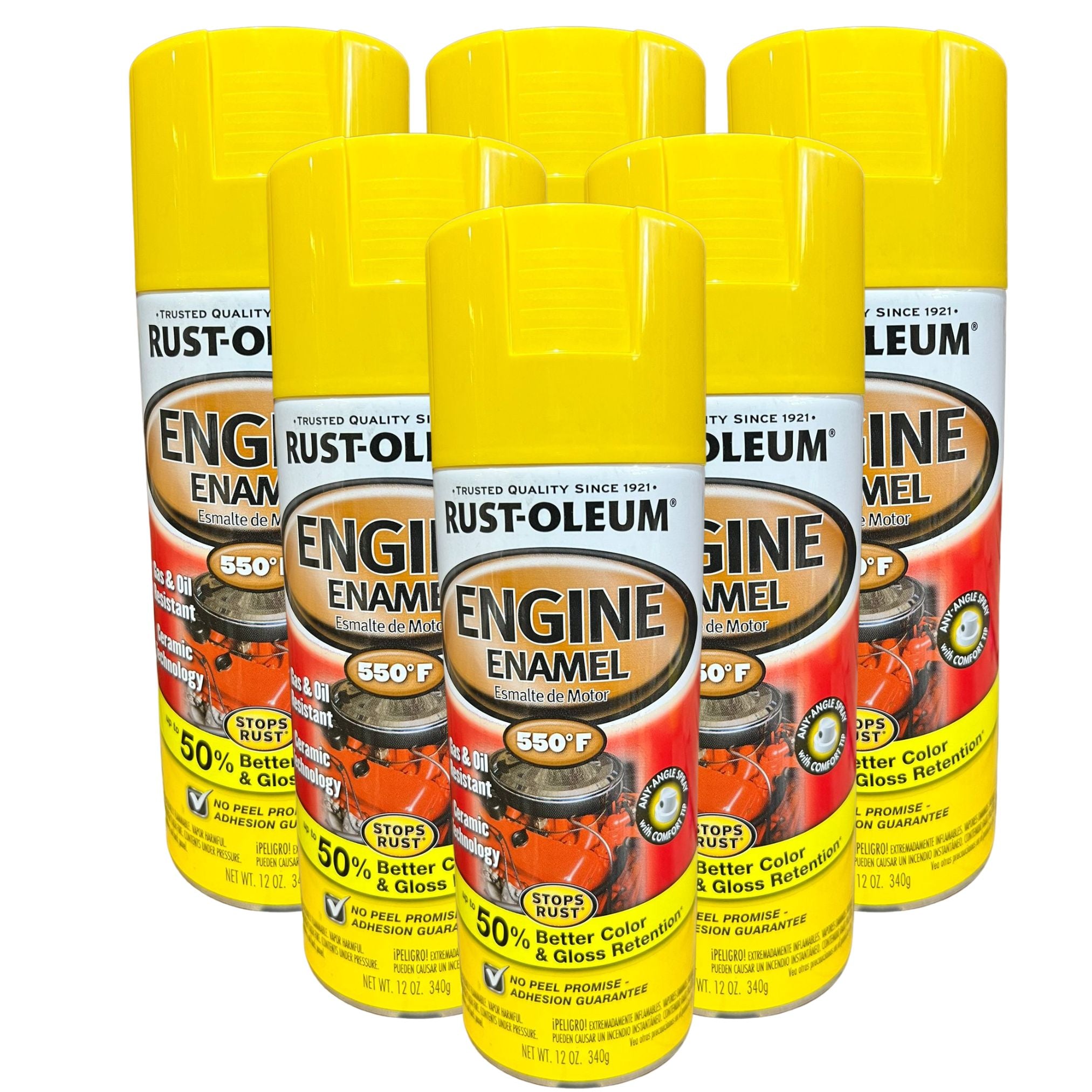 Buy (6 cans) Rust-Oleum High Temp Engine Enamel 500oF - Daytona Yellow ...