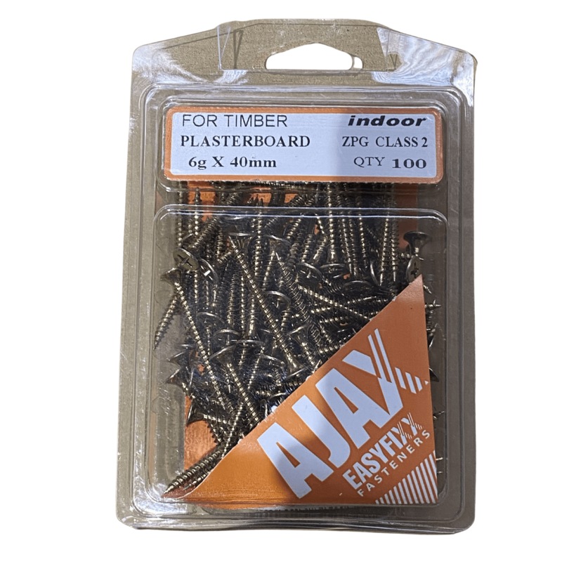 Buy 6g x 40mm timber plasterboard screws 100 pack - MyDeal