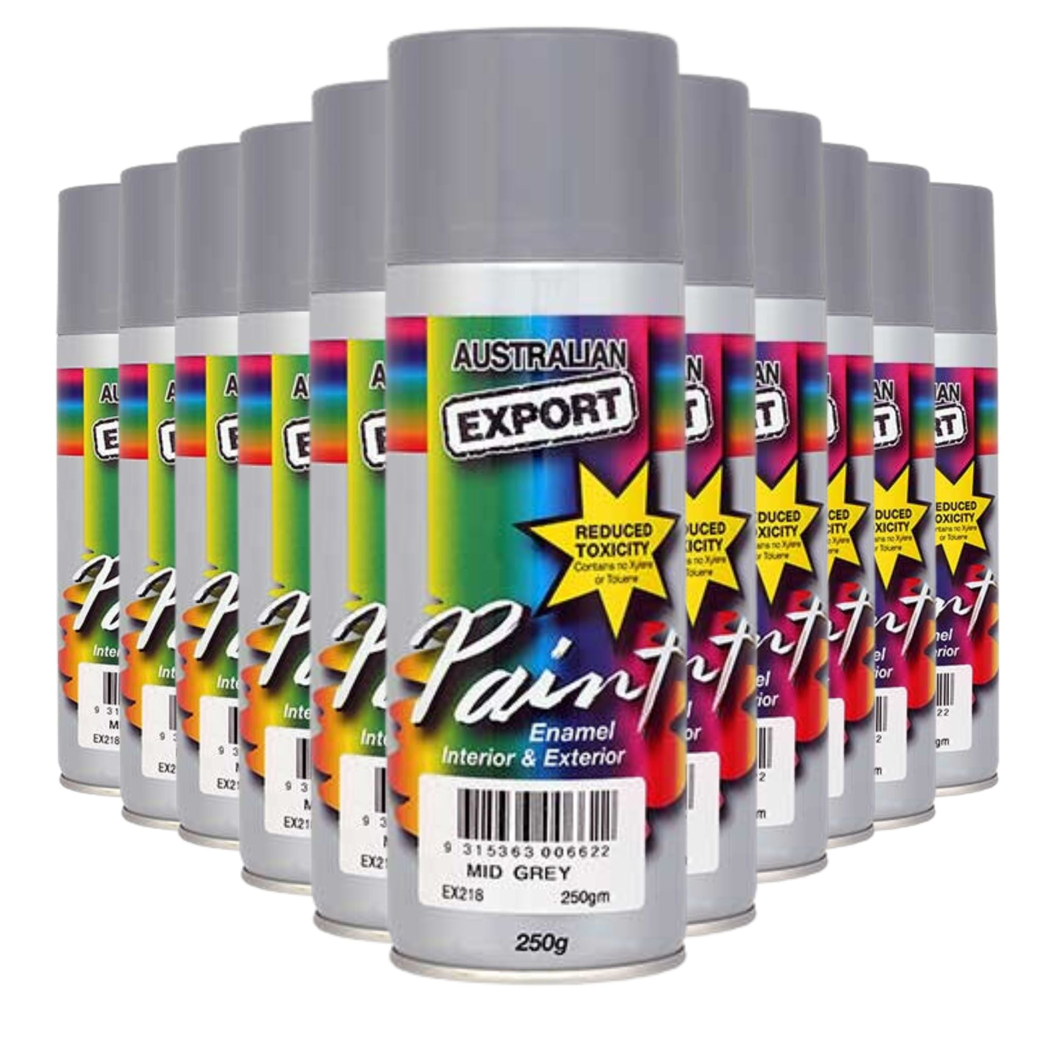Buy Australian Export (12 cans) Aerosol Paint, Enamel 250g MID GREY ...