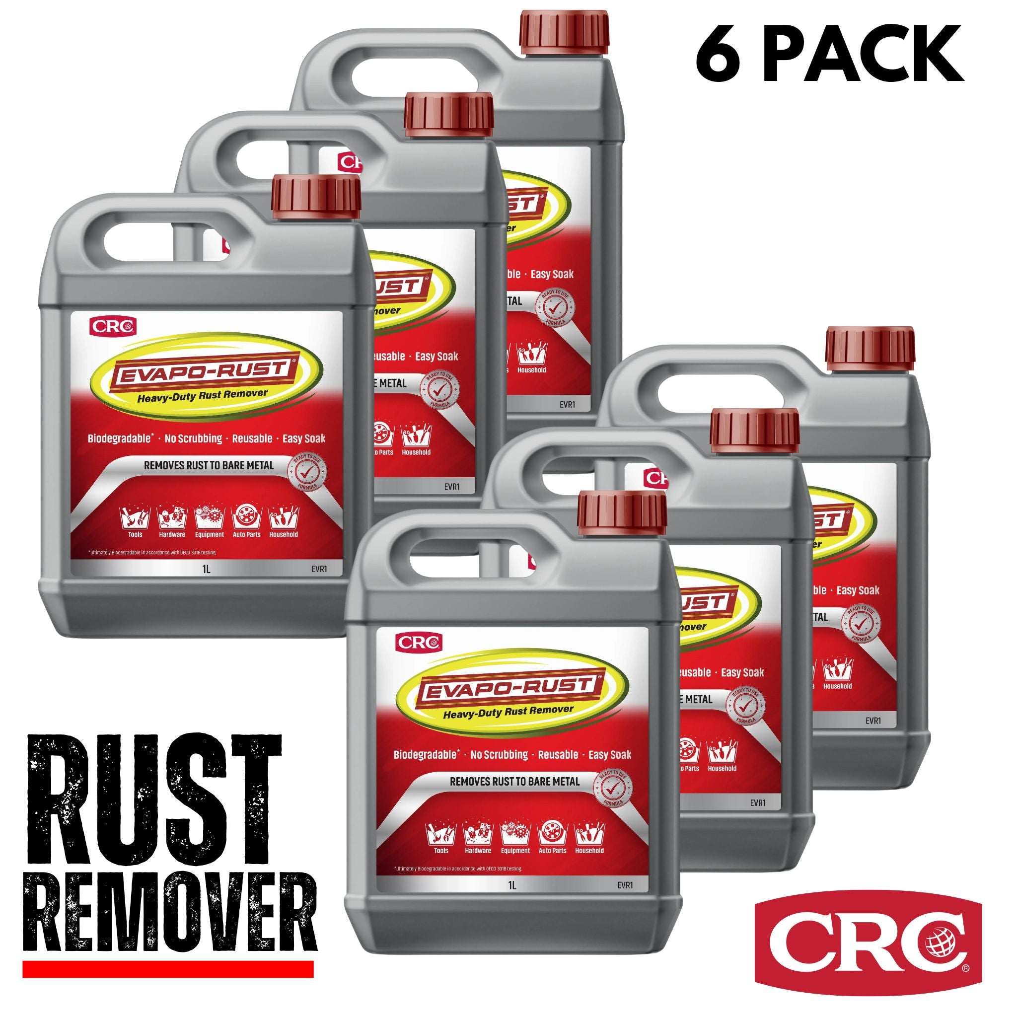 Buy CRC Evapo-Rust Heavy Duty Rust Remover ready to use 1L - EVR1 (6 ...