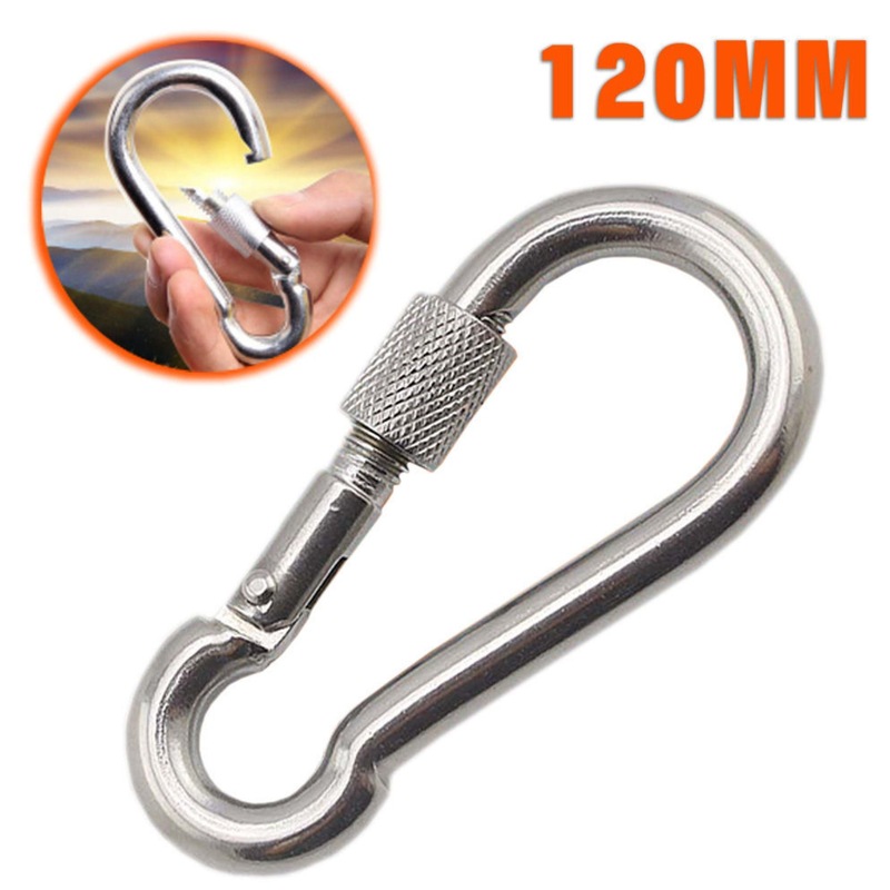 Buy NEW Heavy Duty 120mm x 10mm Carabiner Snap Hook Clip Camping Safty ...