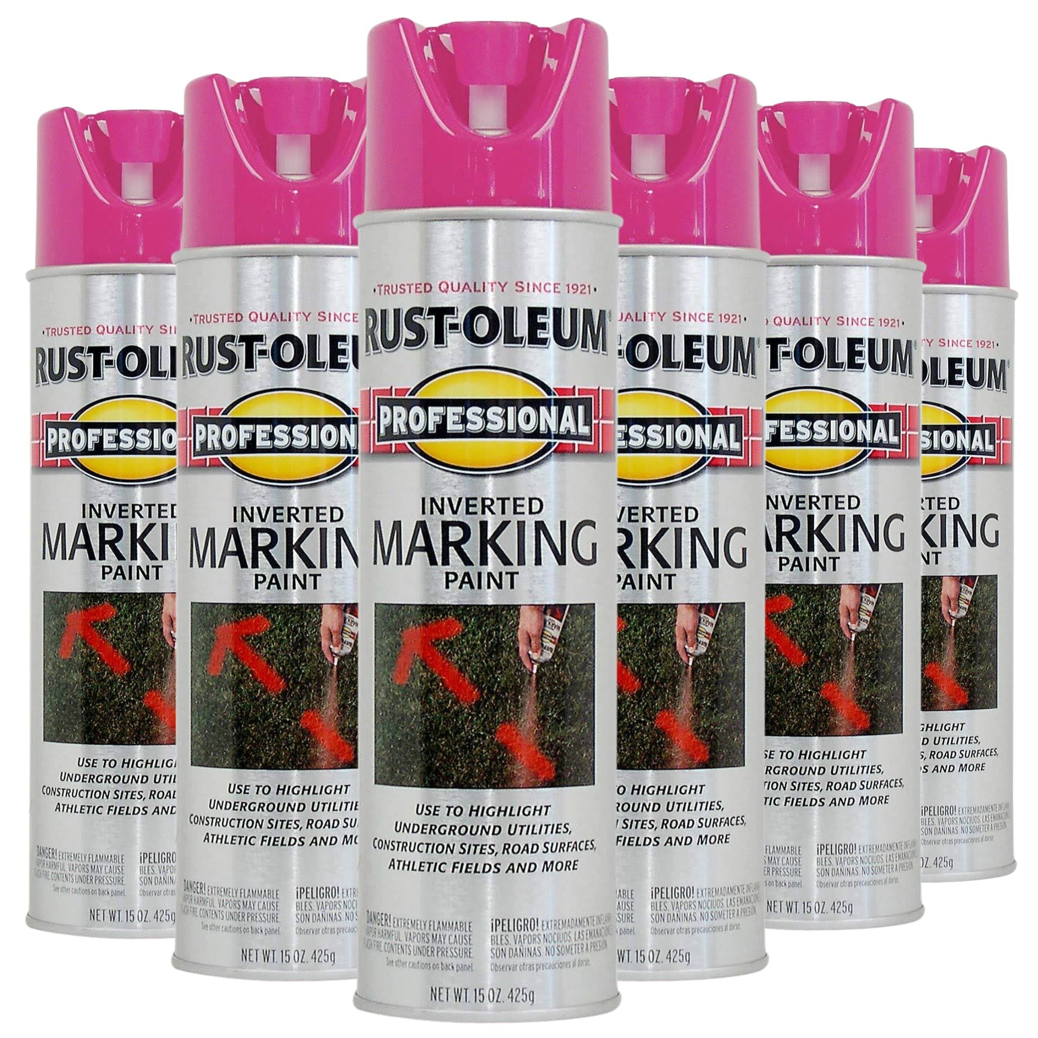 Buy Rust-Oleum Professional PINK Inverted Marking Spray (6 Cans ...