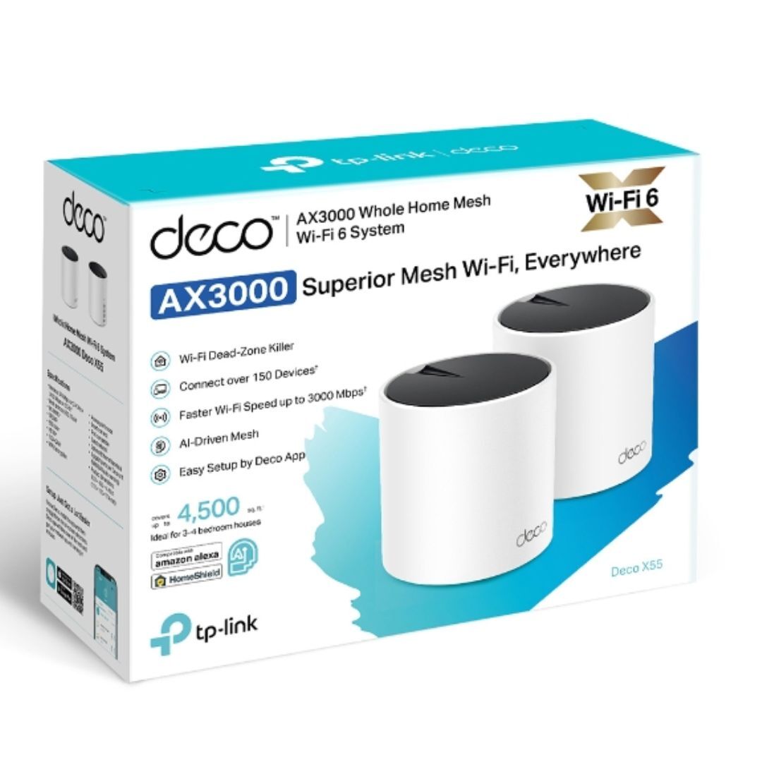 Buy TP-Link Deco X55(2-pack) AX3000 Whole Home Mesh WiFi 6 Router, Dual-Band with Smart Antennas ...
