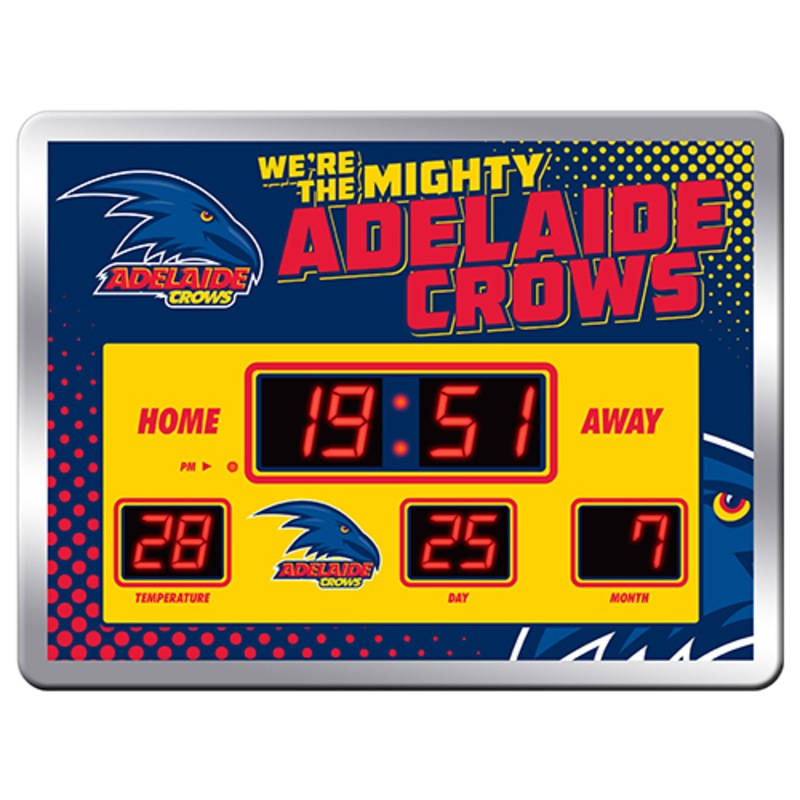 Buy Adelaide Crows LED Scoreboard Clock - MyDeal