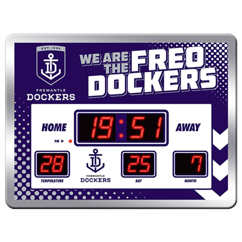 Buy Fremantle Dockers LED Scoreboard Clock - MyDeal