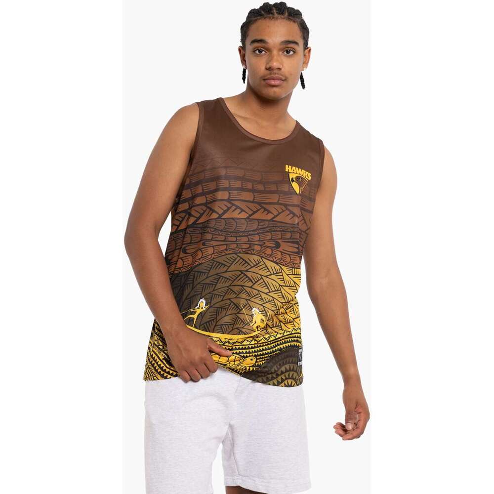 Buy Hawthorn Hawks 2024 Indigenous Training Singlet - MyDeal Australia