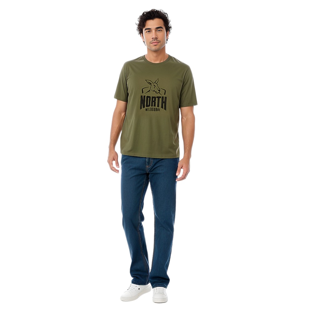 Buy North Melbourne Kangaroos Olive Logo Adults Tee - MyDeal Australia