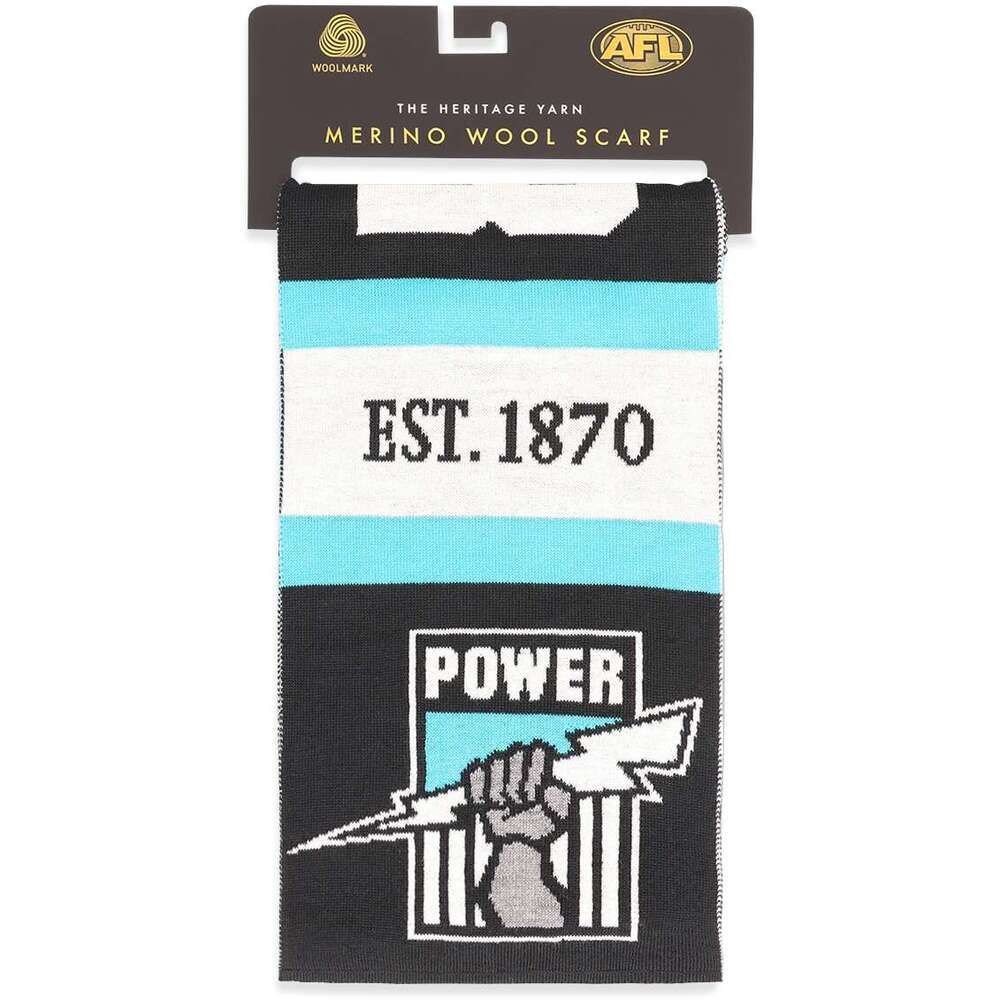 Buy Port Adelaide Power Merino Wool Throwback Scarf - MyDeal Australia