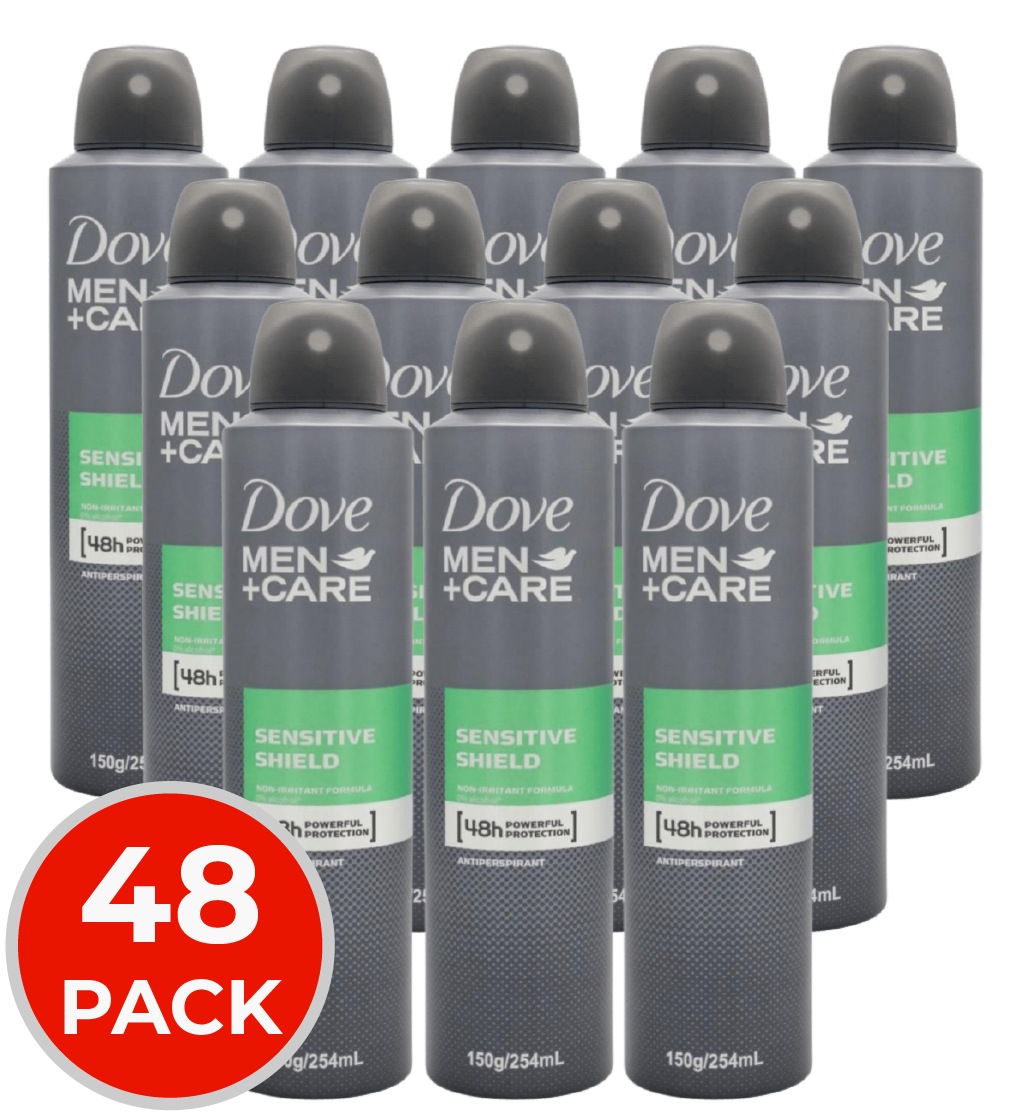 Buy 48 x Dove Men Antiperspirant Deodorant Sensitive Shield 254mL ...