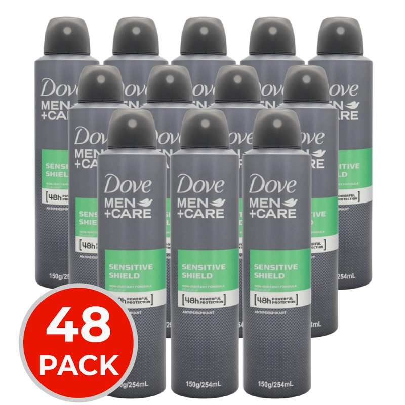 Buy 48 x Dove Men Antiperspirant Deodorant Sensitive Shield 254mL - MyDeal