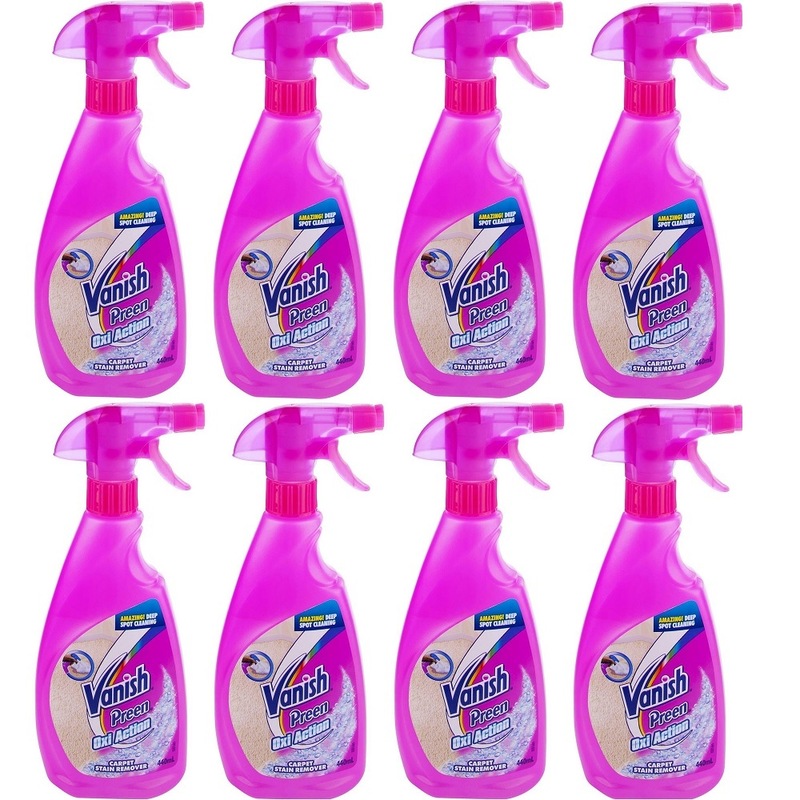 Buy 8 x Vanish Preen Oxi Action Carpet & Upholstery Stain Remover 440mL ...