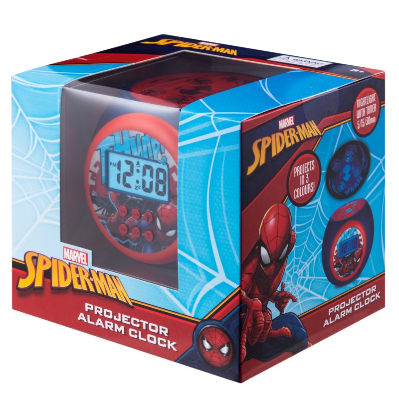 Buy Marvel Spiderman Projector Alarm Clock - MyDeal