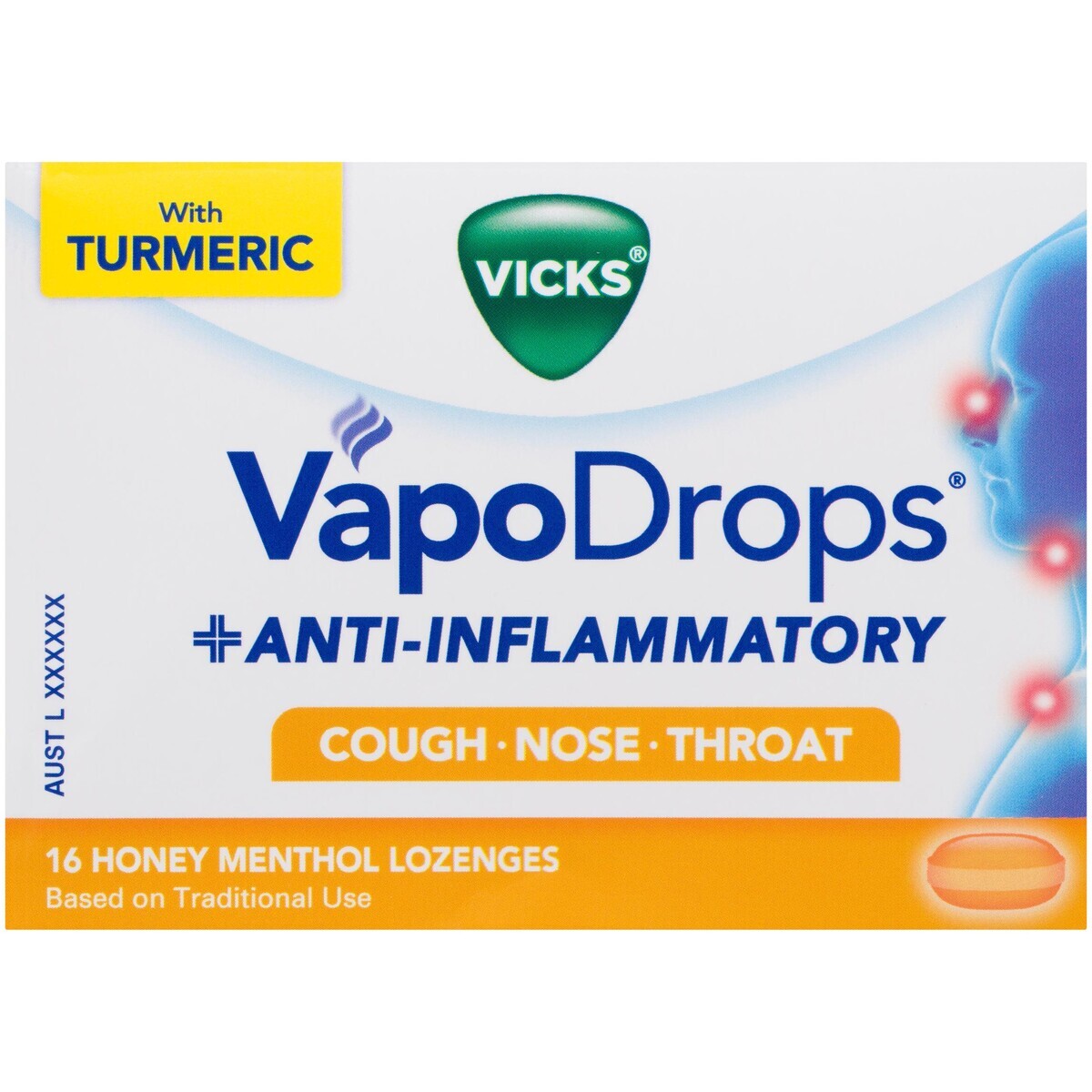Buy Vicks VapoDrops Lozenges + Anti inflammatory Honey Menthol Pk16 ...