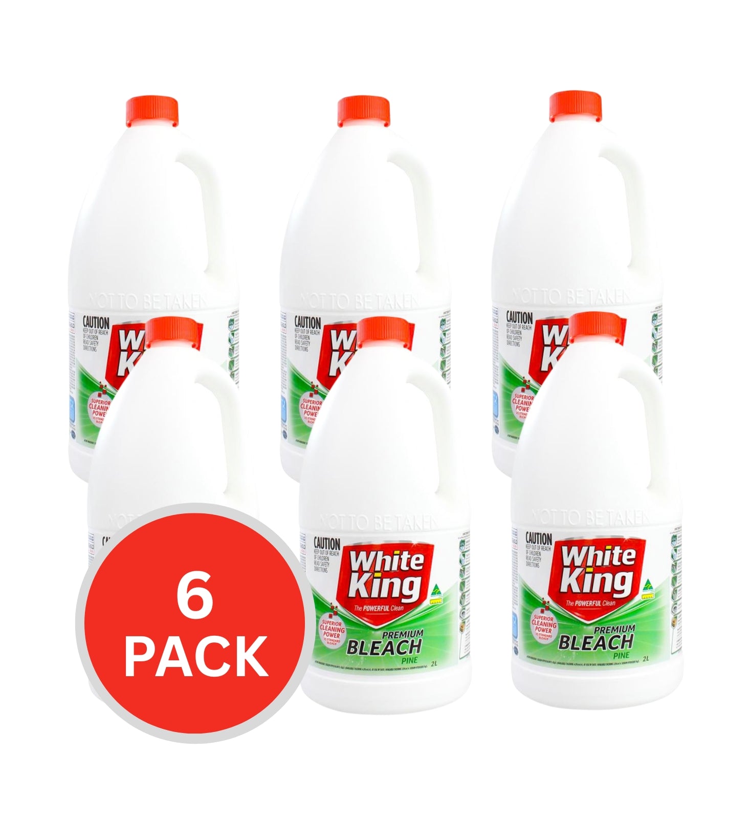 Buy White King Premium Bleach Pine 2L (6 Pack) - MyDeal Australia
