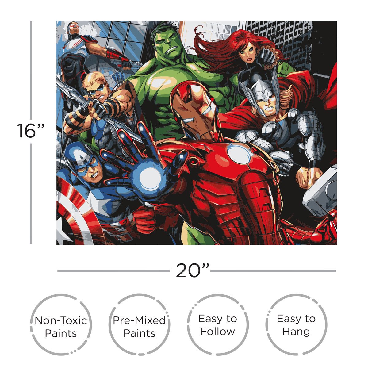 Buy Aquarius Marvel Avengers Assemble Art By Numbers - MyDeal Australia