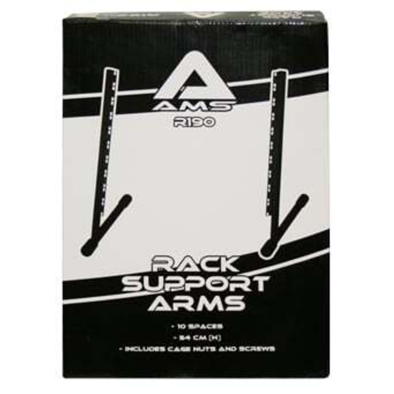Buy AMS R190 Rack Support Arms L Shaped Rubber Feet Black - MyDeal