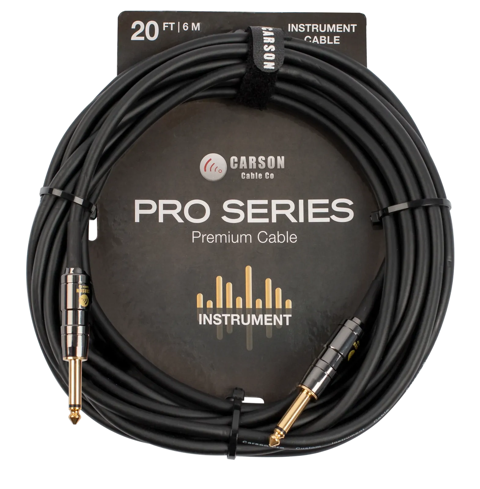 Buy Carson Cable Co Pro 20ft Guitar Cable - Straight Jacks, Chrome ...