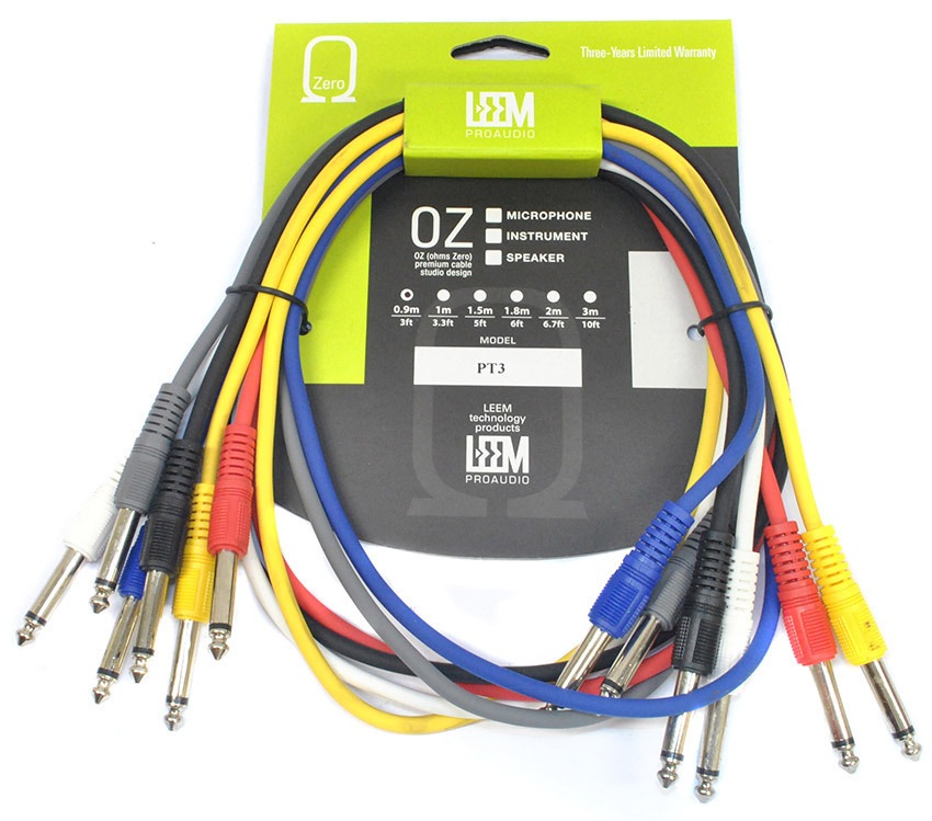 Buy Leem 3ft FX Pedal Patch Cables 6pk (1/4" Straight Plug - 1/4 ...