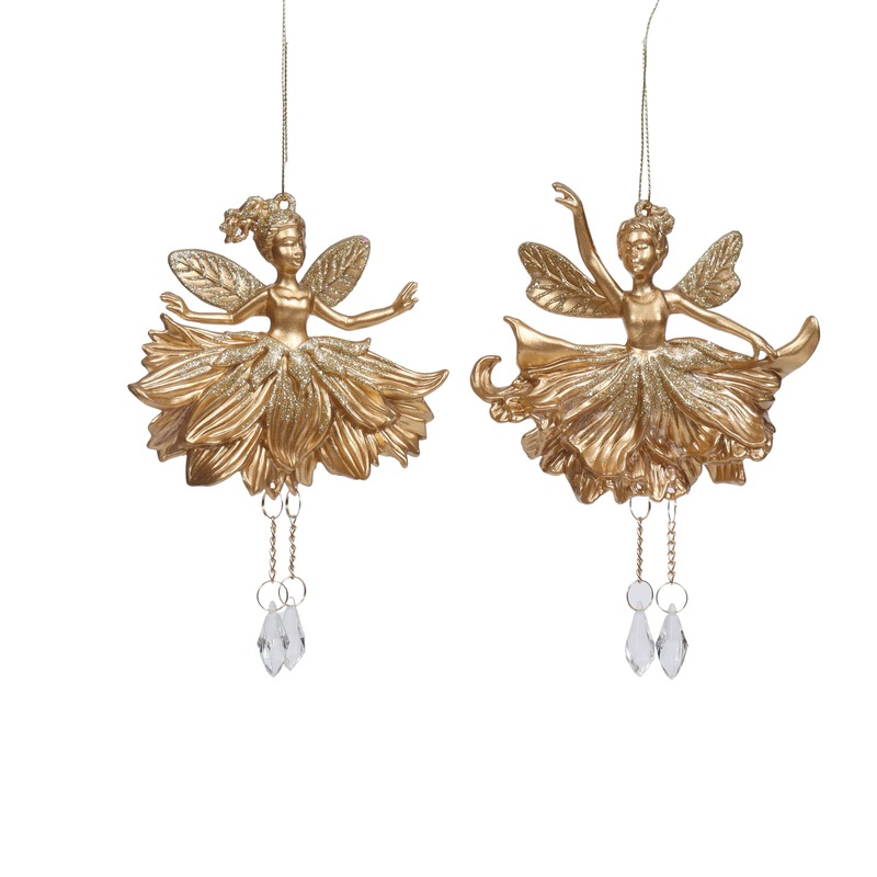 Buy Acrylic Fairy Hanging Gold 2 Assorted 16cm - MyDeal