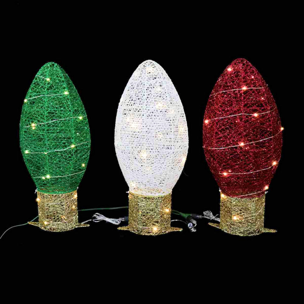 Buy LED Glitter Thread Lightbulb Set of 3 - MyDeal Australia