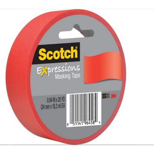Buy 3M Scotch Expressions Masking Tape 24mm x 18m Red [70005195469 ...