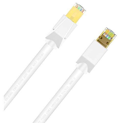 Buy Cruxtec Cat8 Ethernet Cable - 0.5m - White -- 40Gb / SFTP Triple ...