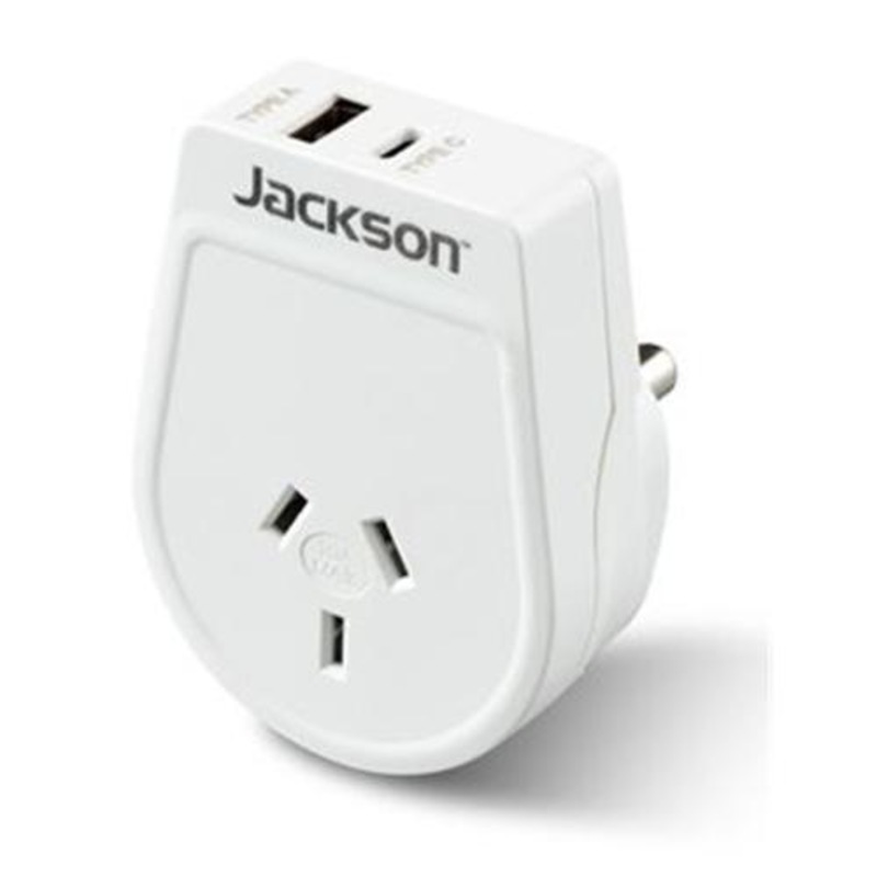 Buy Jackson PTA8812USBMC Slim Outbound Travel Adaptor 1x USB-A and 1x ...