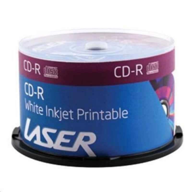 Buy Laser White Inkjet Printable 700MB 80Min CD-R Spindle (50 Pack) [CDR-LB50P] - MyDeal