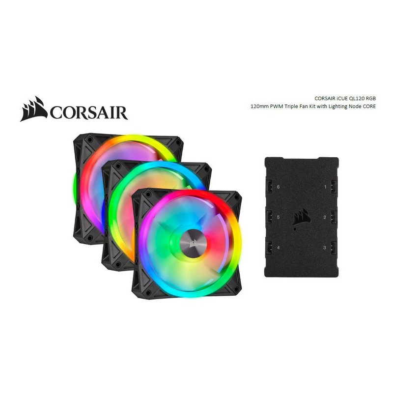 Buy Corsair QL120 RGB Triple Fan Kit with Lighting Node Core, ICUE ...
