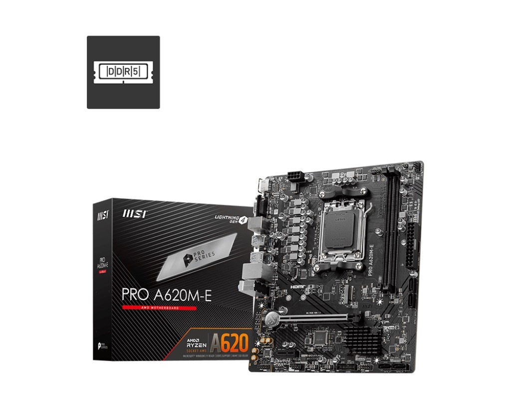 Buy MSI PRO A620M-E AM4 mATX MB 2xDDR5 1xPCIE 16 1 PCI-E 1 1xM.2 4xSATA ...