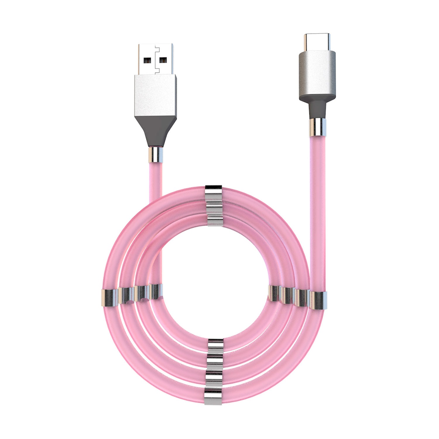 Buy Laser Magnetic Easy Coil Type-C to USB Cable 1M Pink - MyDeal Australia
