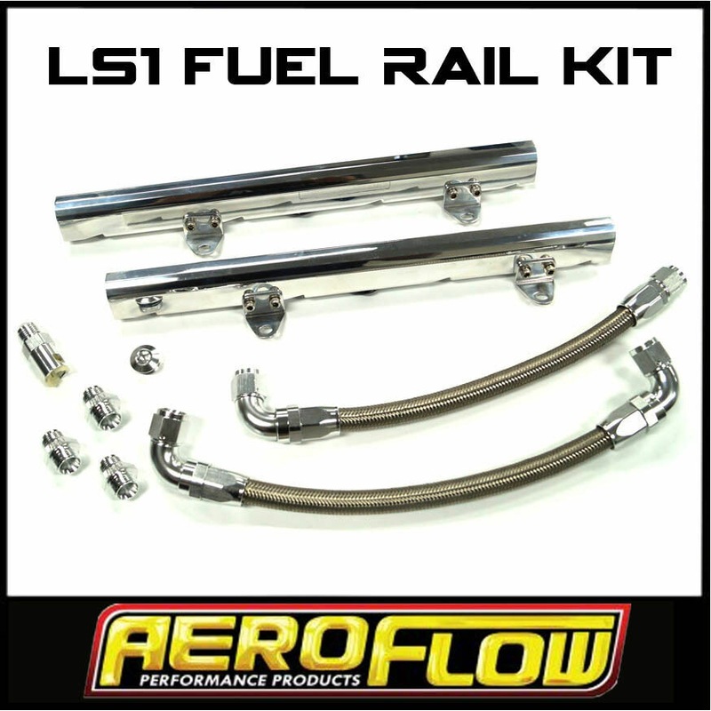 Buy AEROFLOW GM LS1 BILLET ALLOY FUEL RAIL KIT SILVER HSV 5.7L - MyDeal