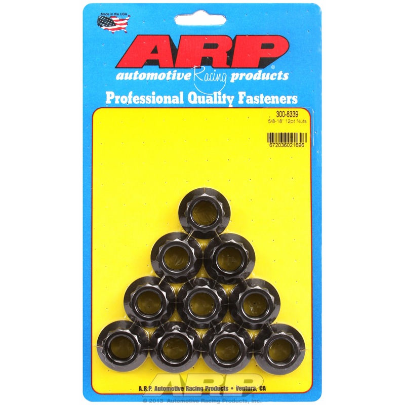 Buy ARP 12-Point Nut Chrome Moly Black Oxide 5/8" UNF Thread 13/16 ...