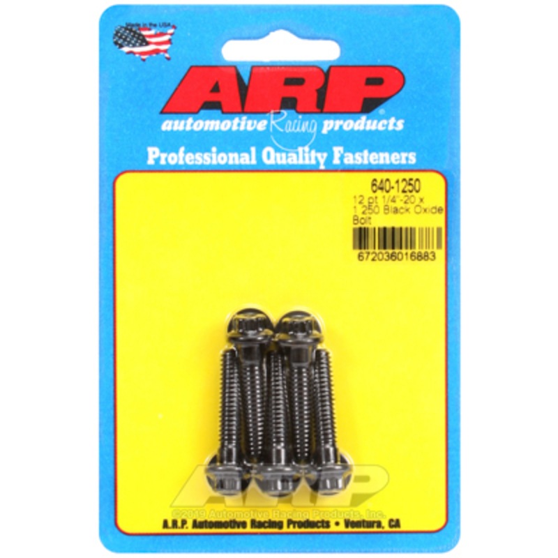 Buy ARP 5-Pack Bolt Kit 12-Point Head Black 1/4" UNC x 1.250" UHL 5/16 ...