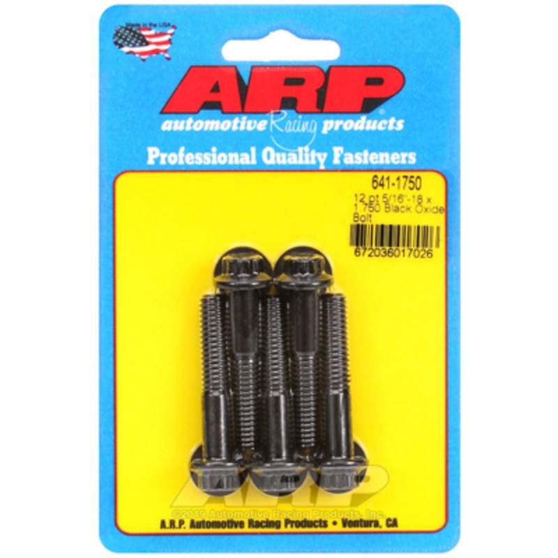 Buy ARP 5-Pack Bolt Kit 12-Point Head Black 5/16" UNC x 1.750" UHL 3/8 ...
